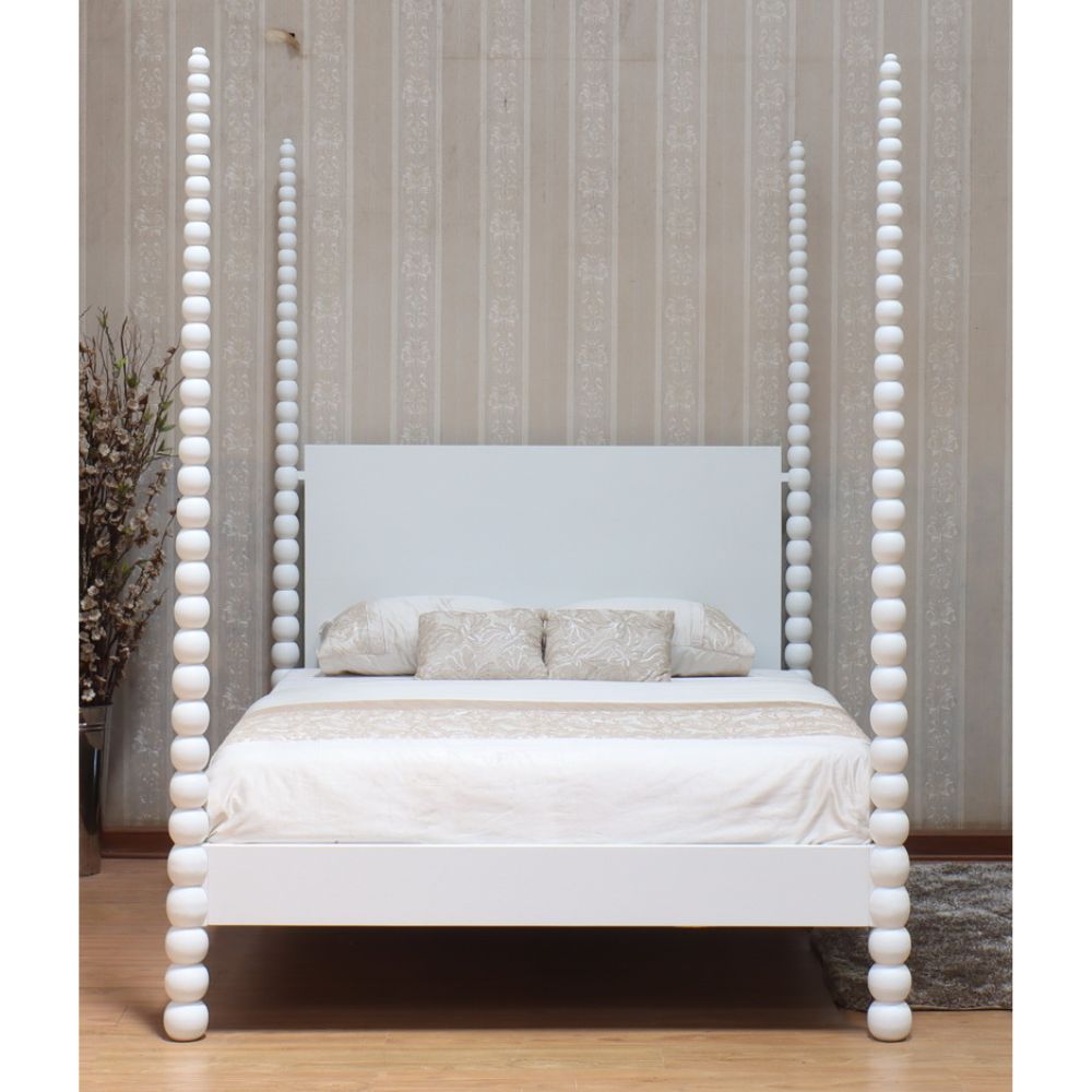 Antique White Bobbin Four Poster Bed