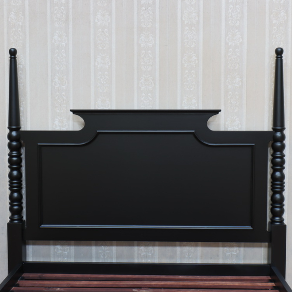black bobin spire bed frame