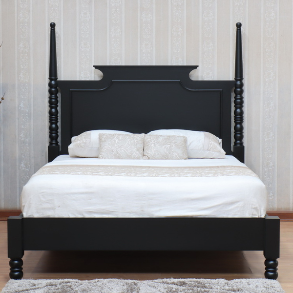 black bobin spire bed frame