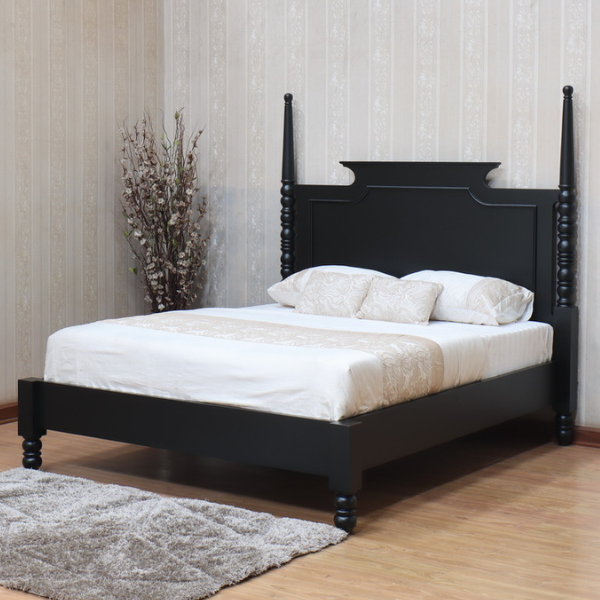 black bobin spire bed frame