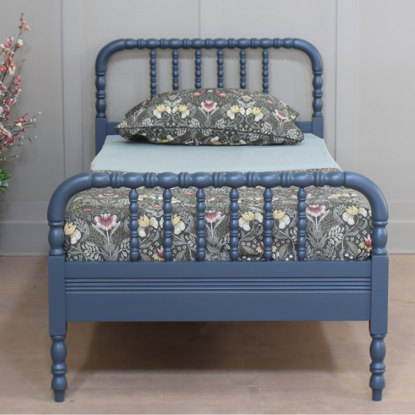 Bobbin Single Bed in Hague Blue
