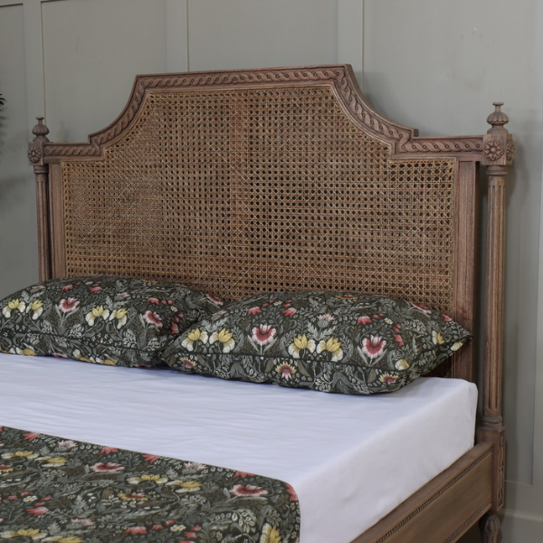 Marseilles Light Oak Rattan Bed Frame - Lock Stock & Barrel