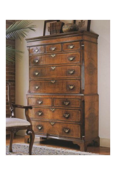1008-46-English-Walnut-Chest-on-Chest - Lock Stock & Barrel Furniture Ltd